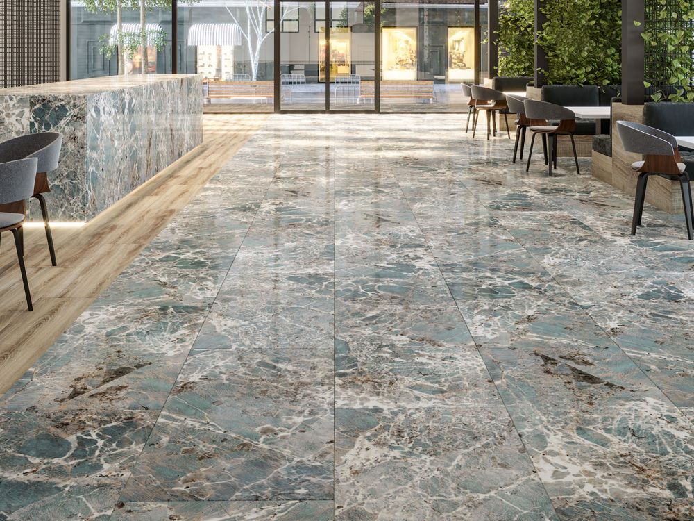 Firoza 24x48 Polished Porcelain Tile – Blue Marble Look | Sapphirus ...